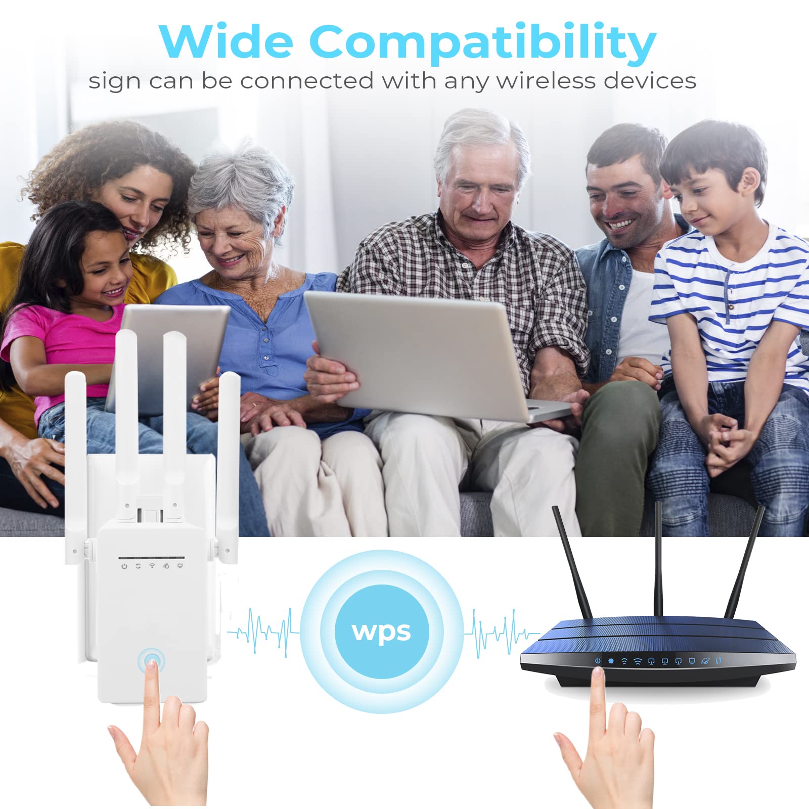 WiFi Extenders Signal Booster Covers up to 6000 sq.ft and 20 Devices