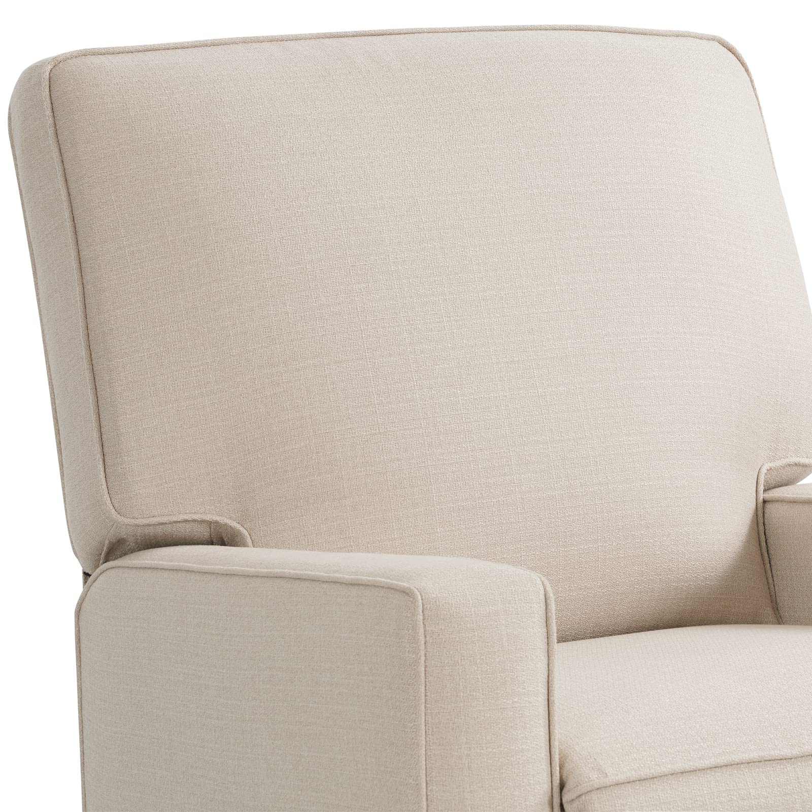 Luffield Swivel Rocker Recliner Chair -Manual 360 Degree Swivel Recliners Comfy Glider Rocking Chairs, Single Modern Sofa Home Theater Seating for Living Room (Beige)