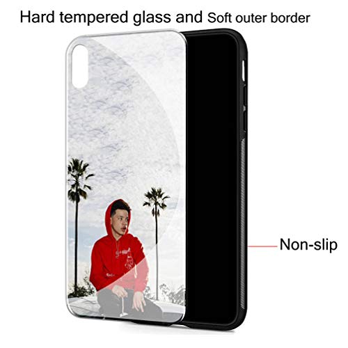 Luxury Phone Case for Samsung Galaxy A40 Cover,9H Tempered Glass Back Cover Soft Silicone Anti Scratch Bumper Design LB-59 Lil Mosey Protective Case
