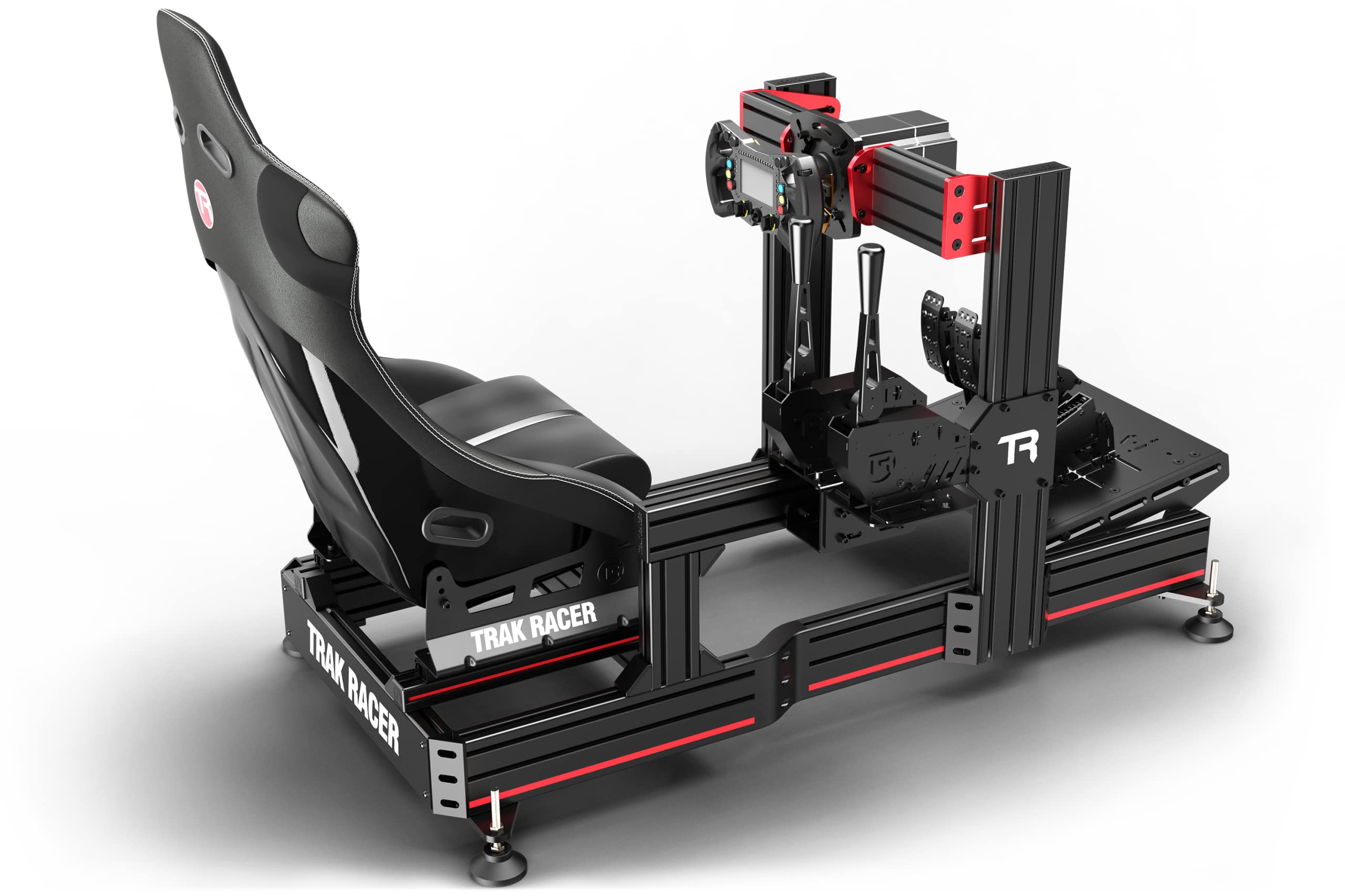 Trak Racer TR-120 Racing Simulator Cockpit with Rally Seat - Highly Adjustable Sim Rig, Universal Racing Wheel Stand, and Compatible with most Logitech, Fanatec, and Thrustmaster Attachments