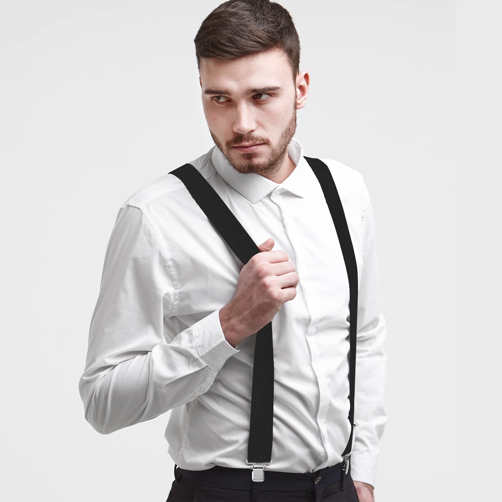 Somikis 2" Suspenders for Men, Heavy Duty Clip Wide X-Back Adjustable Suspenders for Work