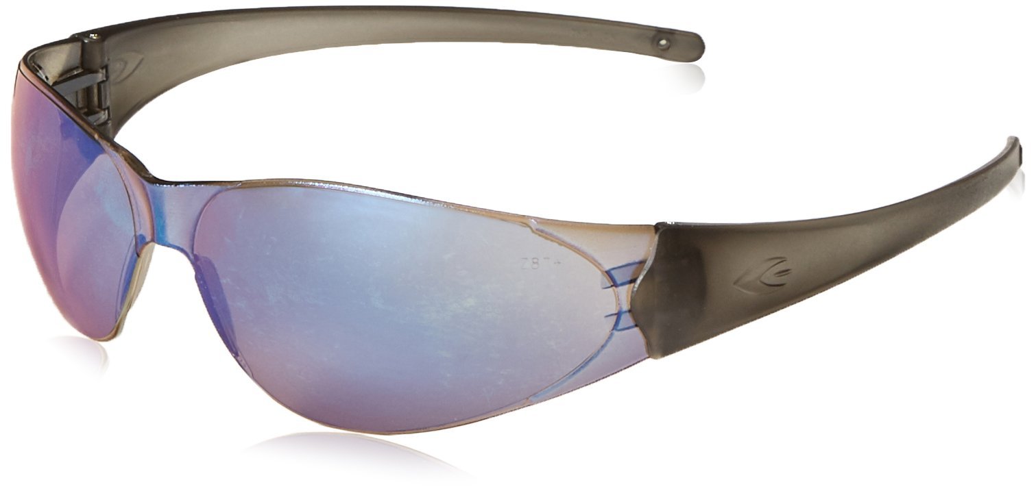 MCR Safety CK118 Checkmate Polycarbonate Rainbow Mirror Lens Safety Glasses with Non-Slip Bayonet Temple Sleeve