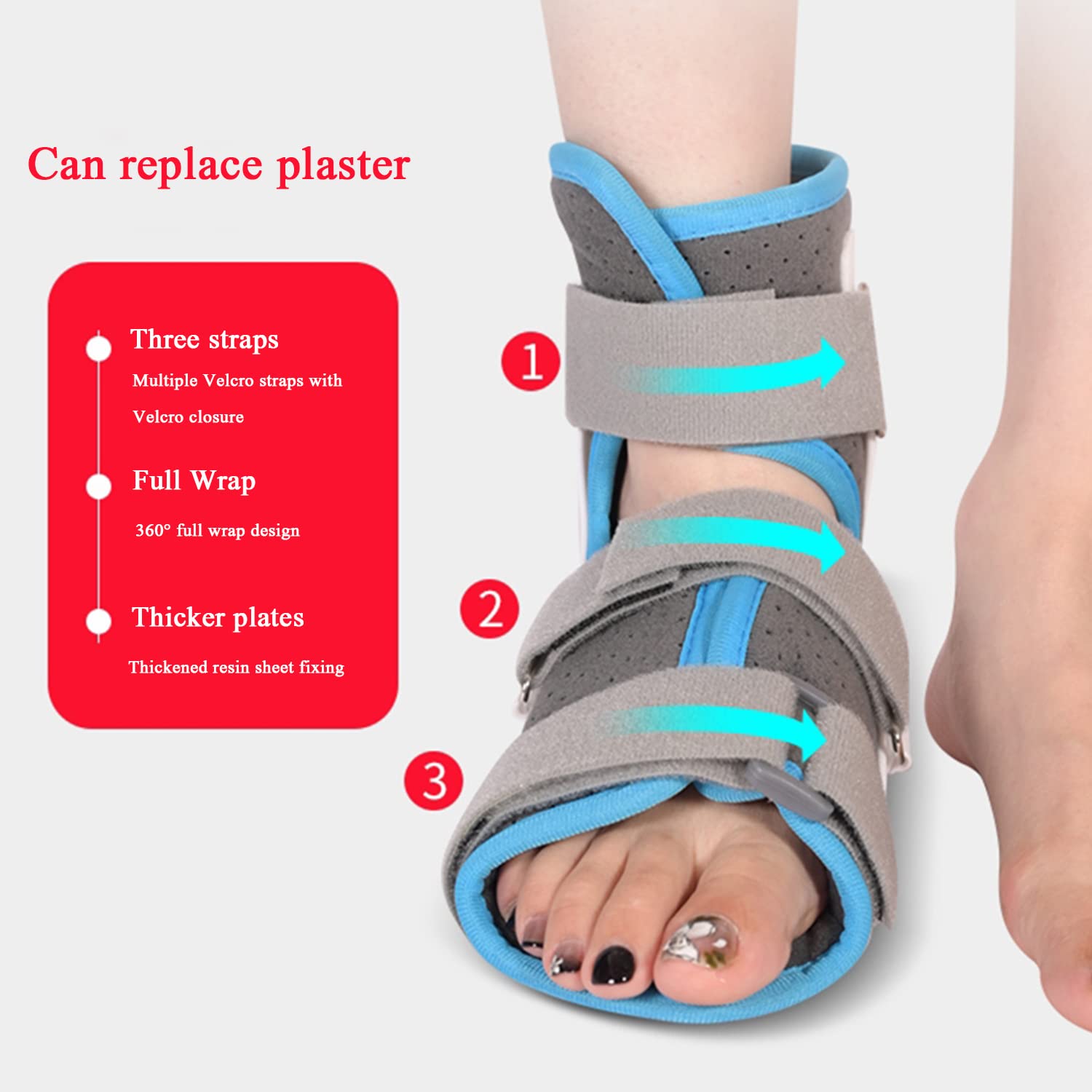Short Walker Fracture Boot, Ankle Brace Post-Operative Fixation Shoe for Fracture Recovery, Protection and Healing After Foot Or Ankle Injuries,Right,M