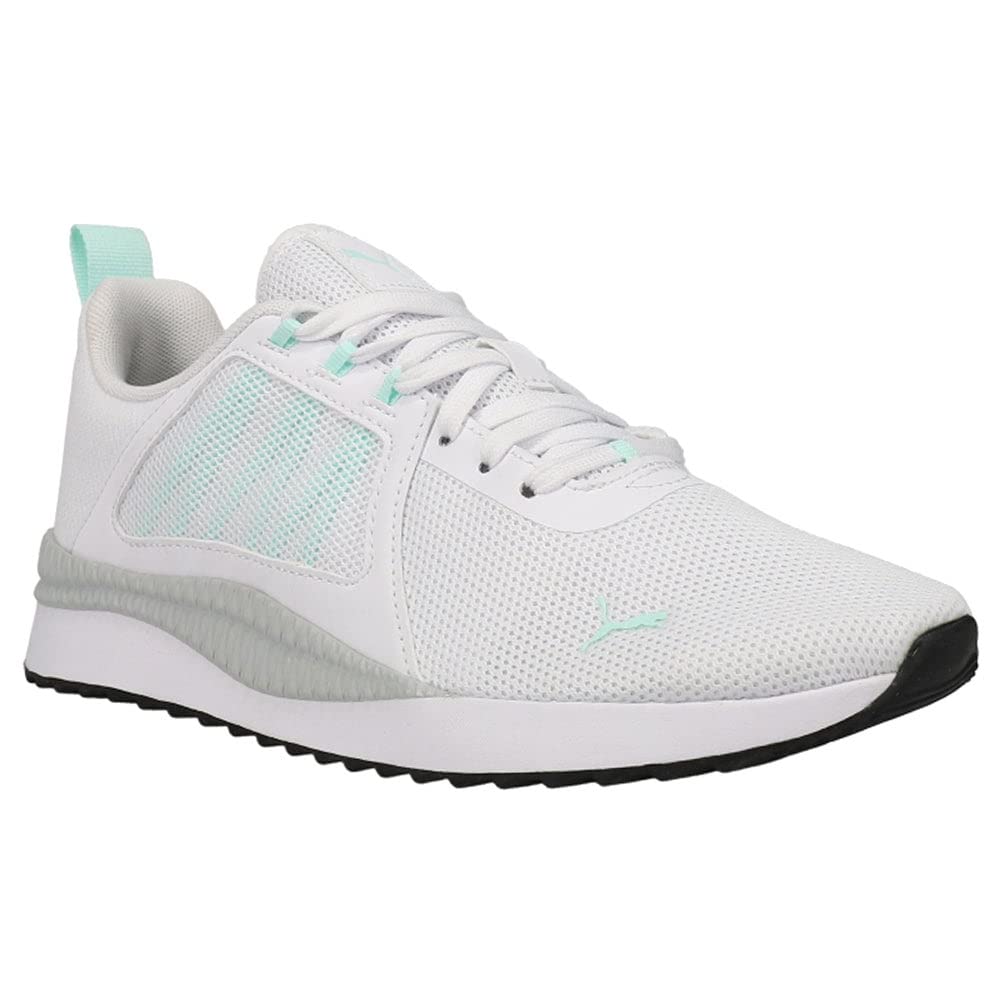 PUMA Womens Pacer Net Cage Lifestyle Running Shoes White 8.5 Medium (B,M)