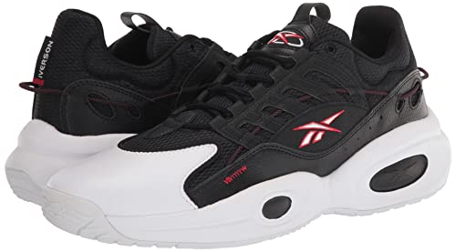 Reebok Unisex Solution Mid Basketball Shoe, Black/White/Vector Red, 11 US Men