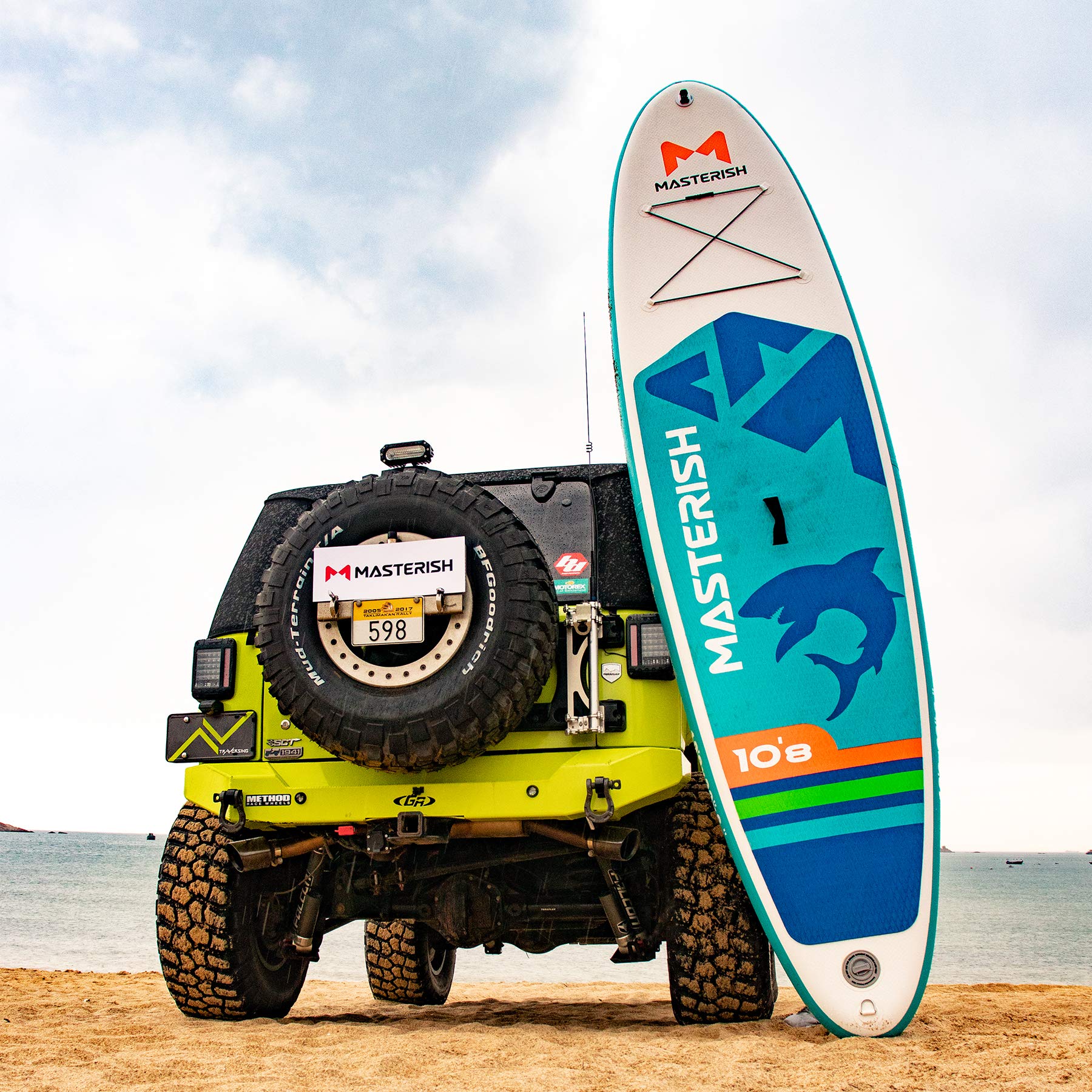 Masterish Inflatable Stand Up Paddle Board (6 Inches Thick) with Premium SUP Accessories 10’8x32”x6”