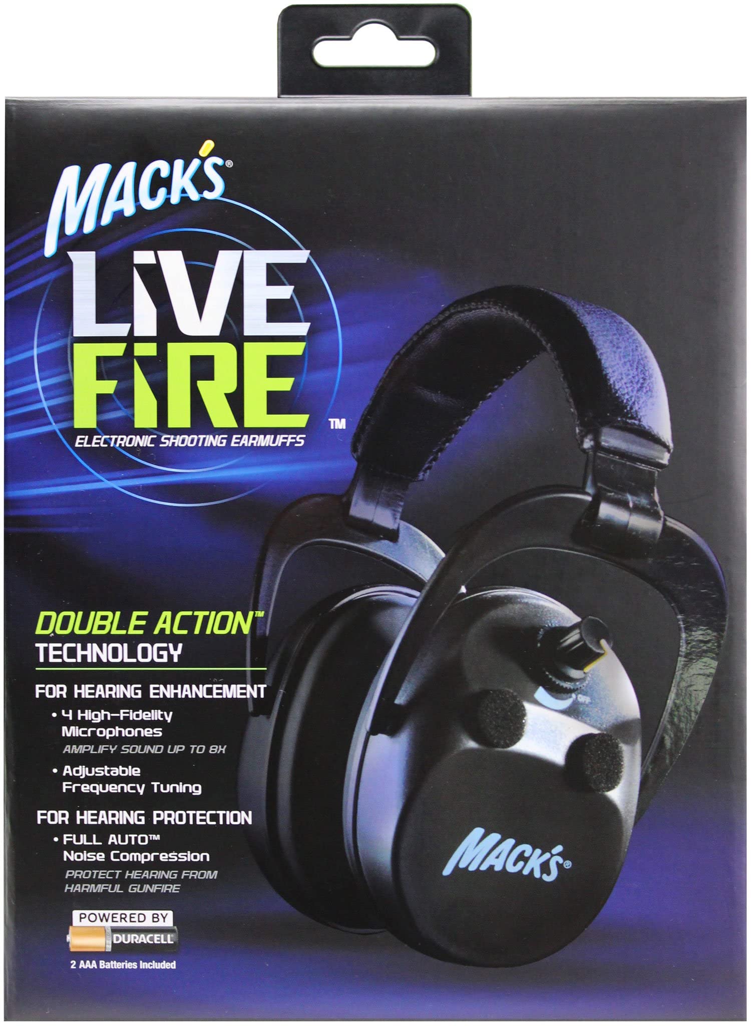 Mack's Live Fire Electronic Shooting Earmuffs – Comfortable, Low Profile Hearing Enhancement and Hearing Protection for Shooters