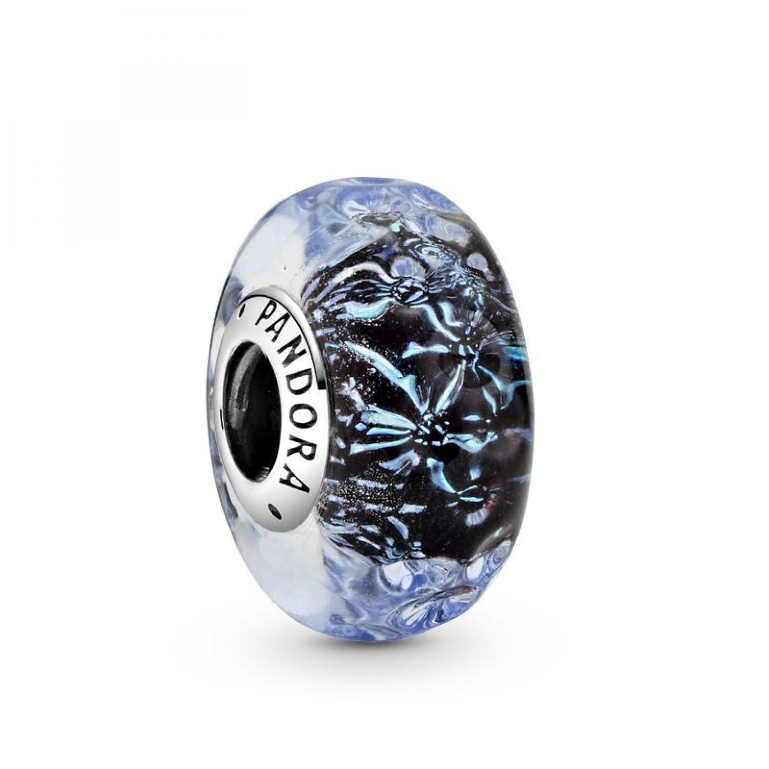 Pandora Colours Wavy Murano Glass Charm, 14,8 x 14,8 x 8,6 mm, Non-Precious Metal, Rhinestone