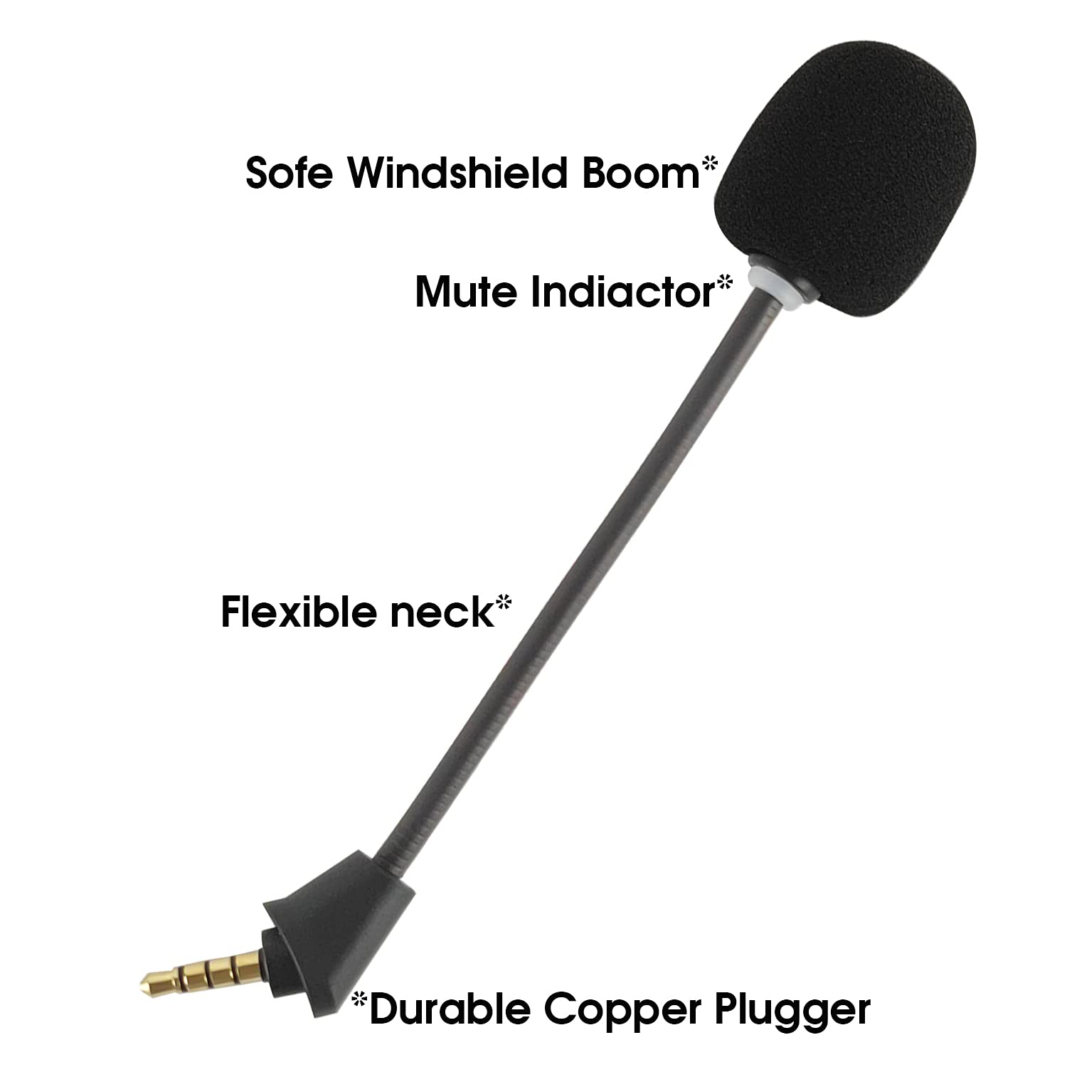 REEYEAR Mic Replacement Fits for Kingston HyperX Cloud II wireless Gaming headset,Noise Cancelling 3.5mm Microphone Boom Jack with Mic Monitoring Indicator for Cloud 2 Wireless Headsets