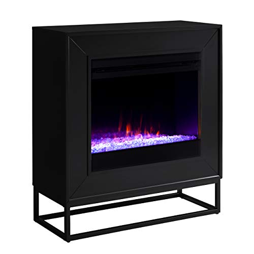 SEI Furniture Frescan Color Changing Electric Fireplace, Black