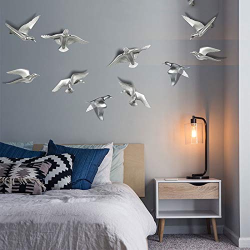 MOCOHANA® 5 Pack Seagull Wall Decor Resin Flying Bird Sculptures 3D Wall Art Ornament Coastal Decorations Hanging for Home Bathroom Living Room Garden