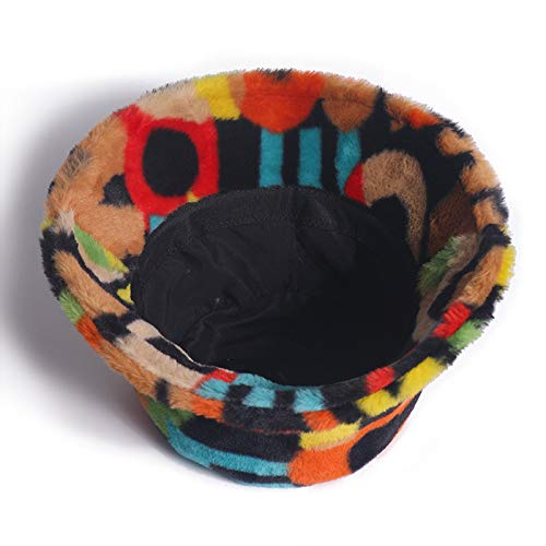 PURFANREE Women's Soft Faux Fur Bucket Hat Fluffy Winter Warmer Fisherman Cap