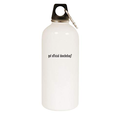 Molandra Products got official douchebag? - 20oz Stainless Steel White Water Bottle with Carabiner, White