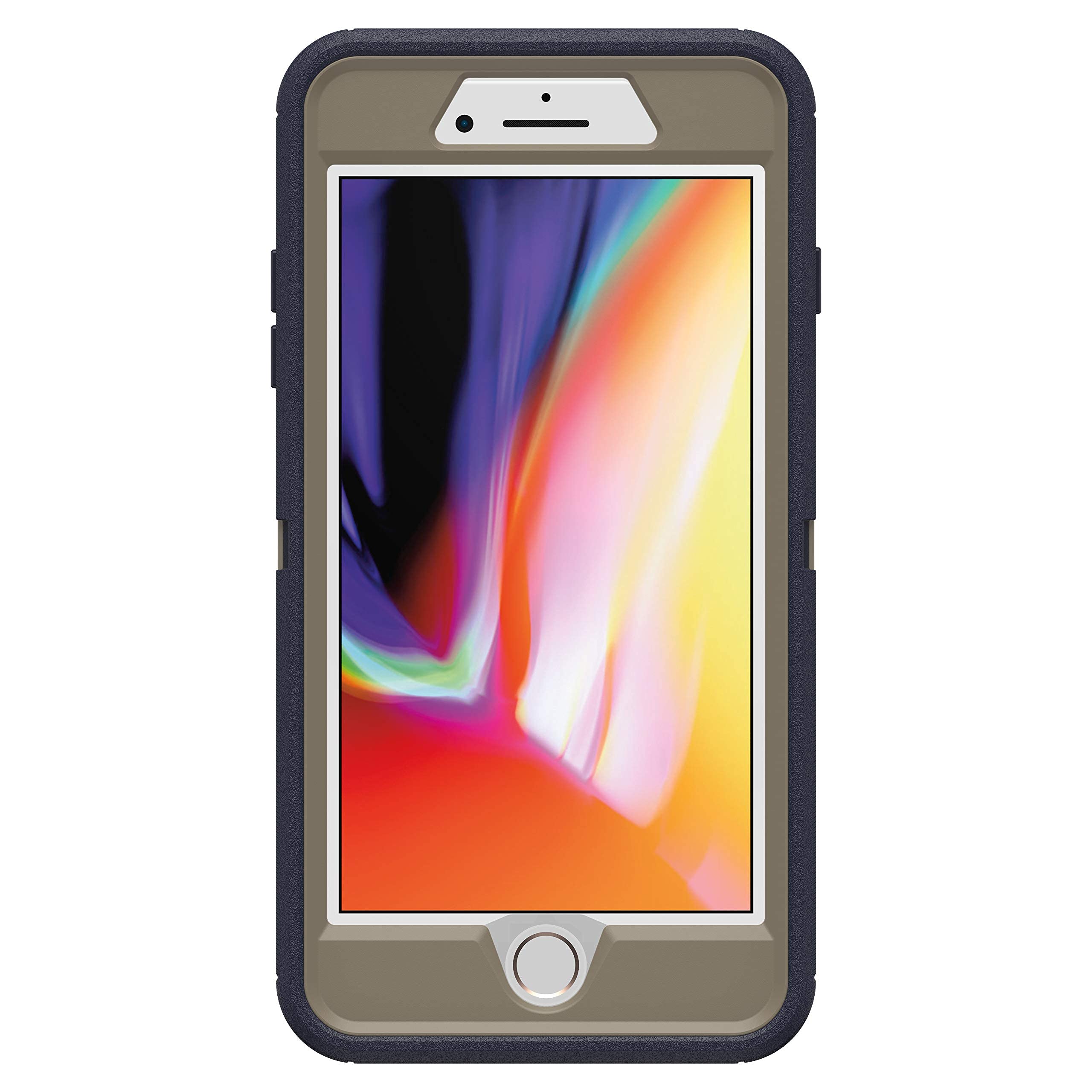 OtterBox Defender Series Rugged Case & Belt Clip Holster for iPhone 8 Plus & iPhone 7 Plus (ONLY) Non-Retail Packaging - Dark Lake - with Microbial Defense