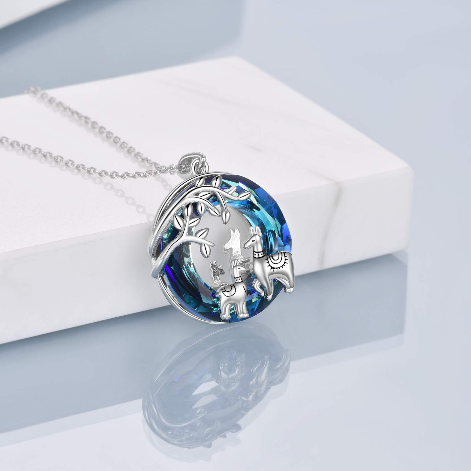 ONEFINITY Llama Gifts 925 Sterling Silver Llama Necklace Crystal Alpaca Pendant Jewelry for Women Gifts