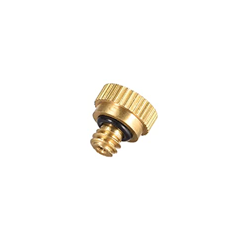 uxcell Brass Misting Nozzle - 10/24 UNC 0.2mm Orifice Dia Replacement Heads for Outdoor Cooling System - 5 Pcs