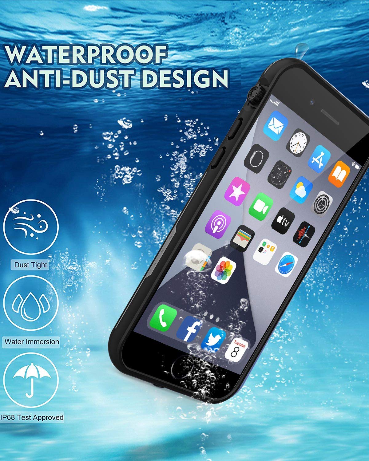 LOVE BEIDI iPhone 8 7 Waterproof Case Cover Built-in Screen Protector Fully Sealed Life Shockproof Snowproof Underwater Protective Cases for iPhone 8 7-4.7" (Purple/Rose/Orchid)