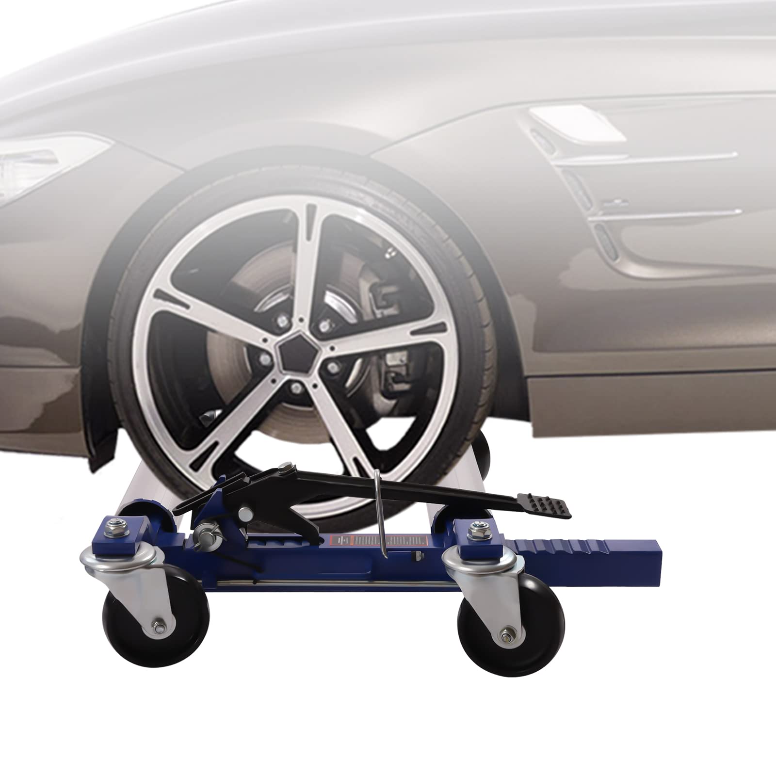 ZAWAYINE Car Wheel Dolly, Heavy Duty Self Loading Dolly with Ratcheting Foot Pedal, 1300lbs Capacity, 2 Pack