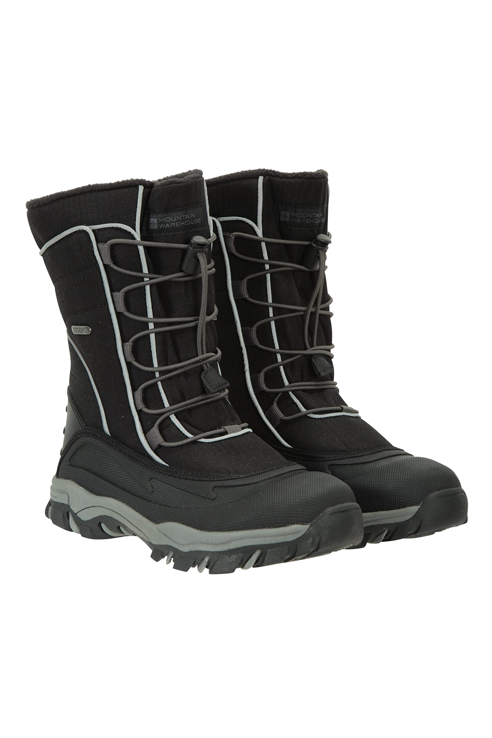 Mountain Warehouse Park Youth Kids Snow Boots - Warm Winter Shoes Black Kids Shoe Size 5 US