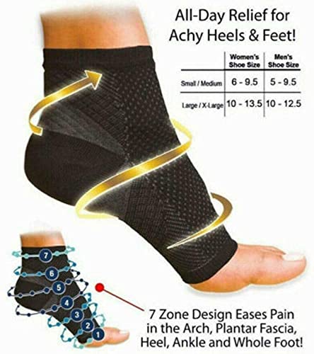 VEIRGAMO 6 Pairs Dr Sock Soothers Socks Anti Fatigue Compression Foot Sleeve Support Brace Sock For Men & Women, Foot Compression Sleeve For Pain (L/XL)