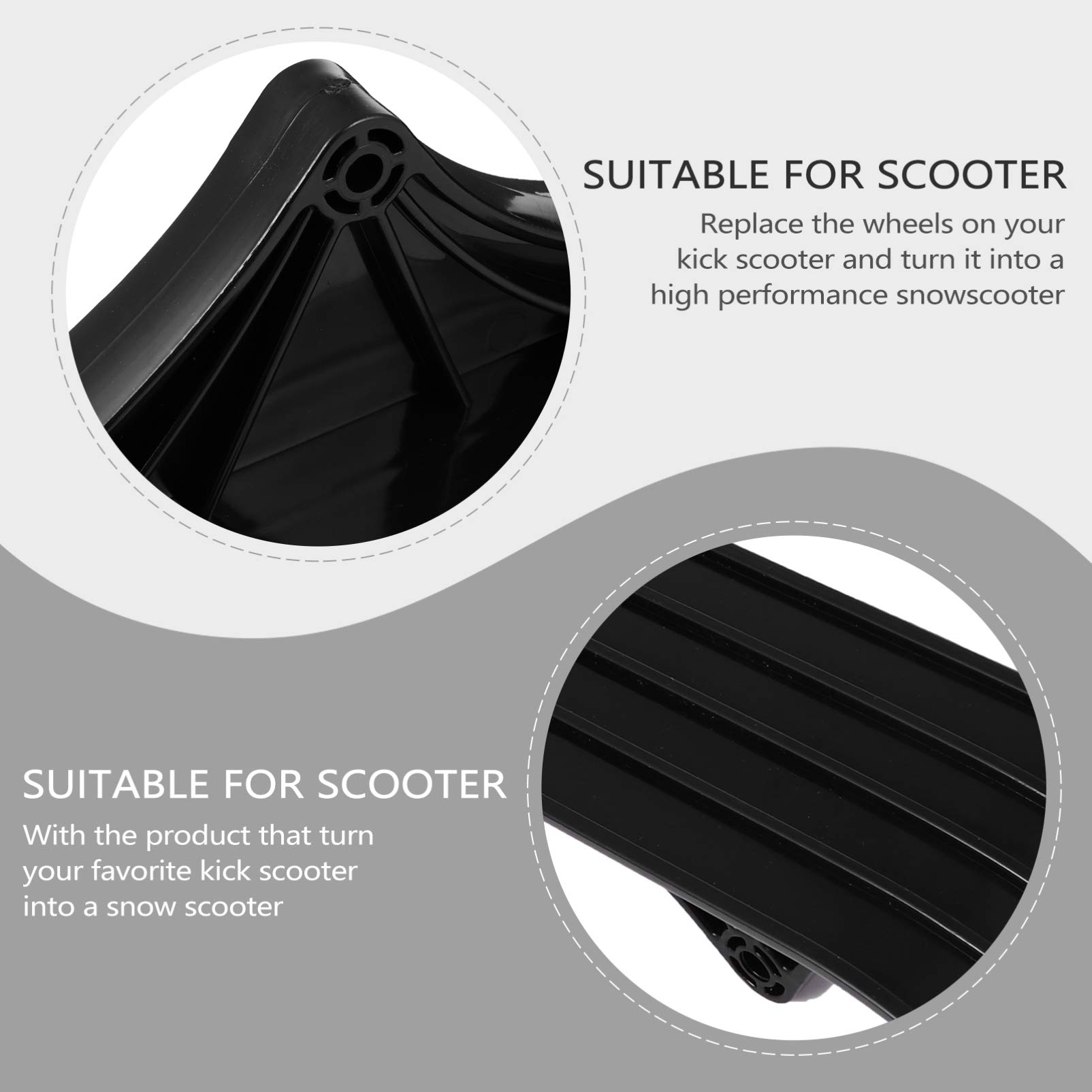 SEWACC 2pcs Snow Scooter Ski Sled Snow Sledge Ski Scooter Conversion Set 2- in- 1 Scooter and Snow Sledge Ski Attachment for Skate Board Scooter Parts