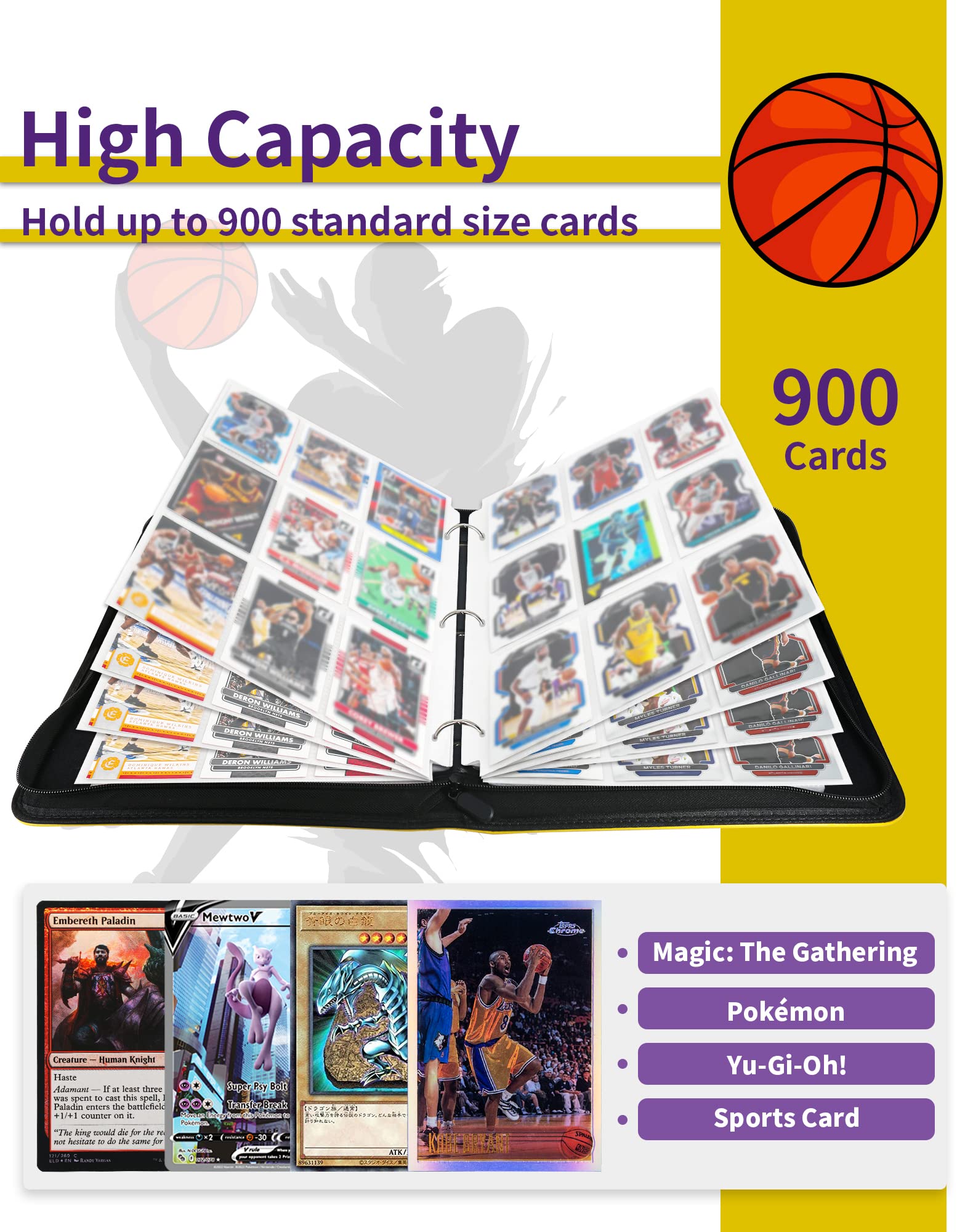 ZLCA Trading Card Binder 9 Pokect Football Card Binder Album (FTB001-1)