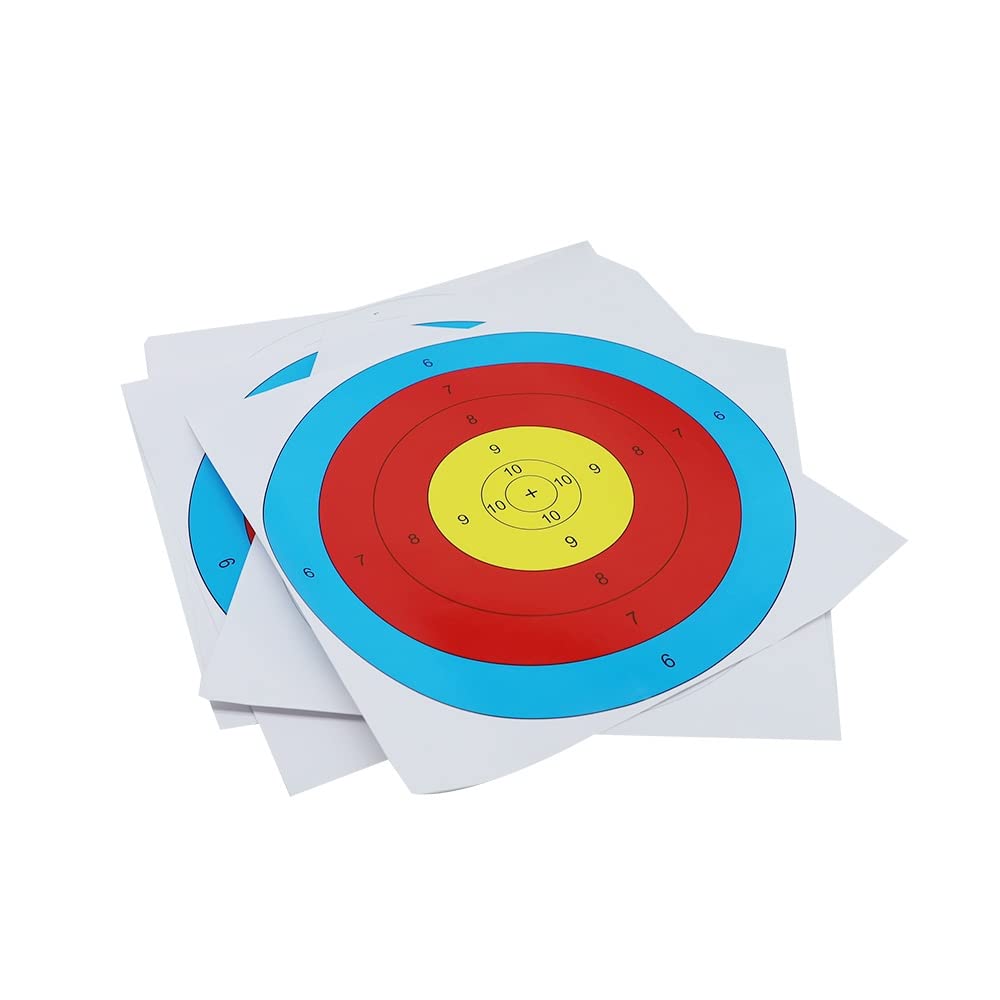 SDCYOW 60pcs Archery Targets Paper Arrow Targets for Air-Soft, BB Guns, Air Rifles Shooting Accessories, 16x16inch, 5-Ring Paper Target Face