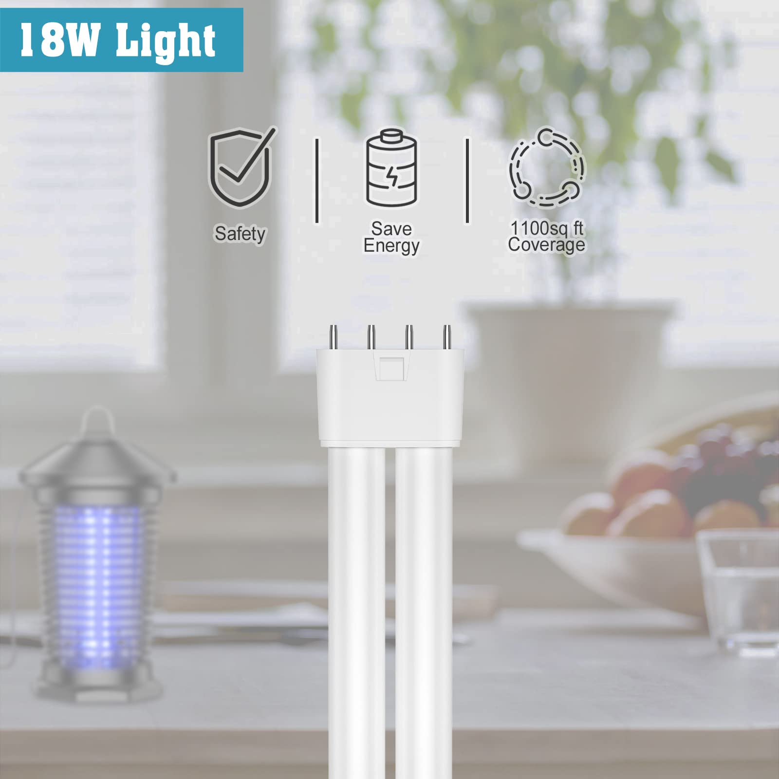 Zechuan Bug Zapper Replacement Bulb 18W for Electronic Bug Zapper (Models LT808) Lamp Bulbs for Indoor Outdoor (White