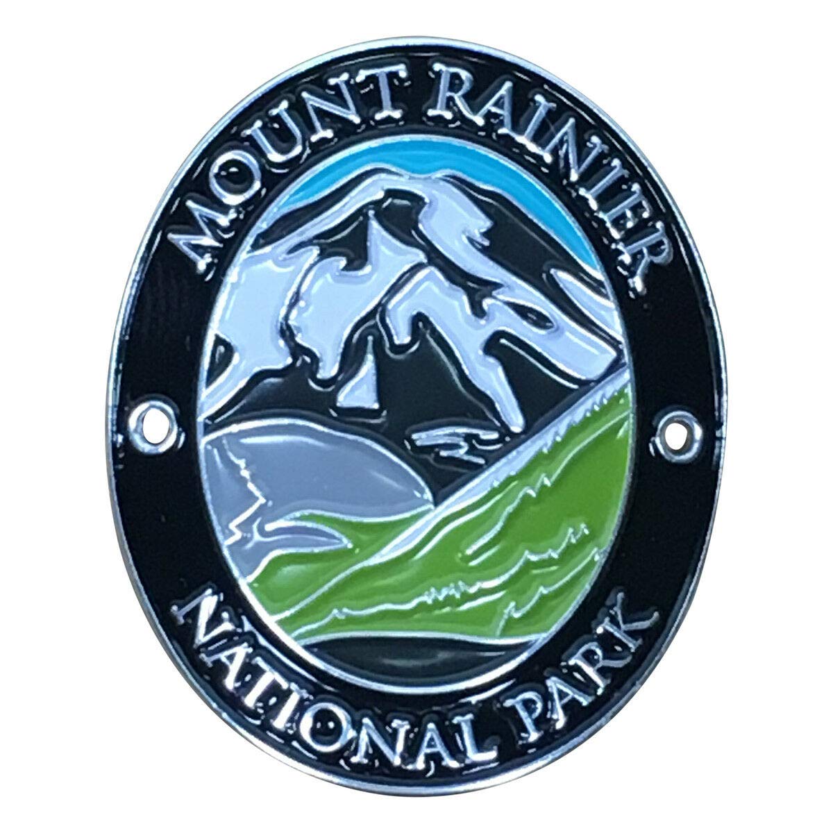 Mount Rainier National Park Walking Hiking Stick Medallion - Volcano Washington L MM
