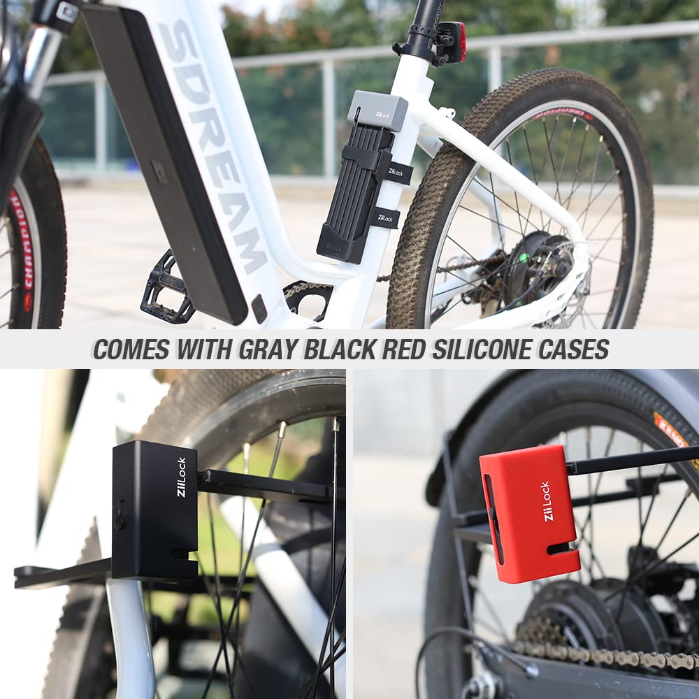 SDU ZiiLock M - Compact Heavy-Duty Anti-Theft Folding Bike Lock with 3 Keys, Black, Gray, Red