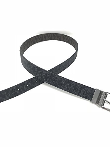 Michael Kors Women's 30mm Reversible MK Logo Monogram Synthetic Leather Belt, Black To Brown (M)