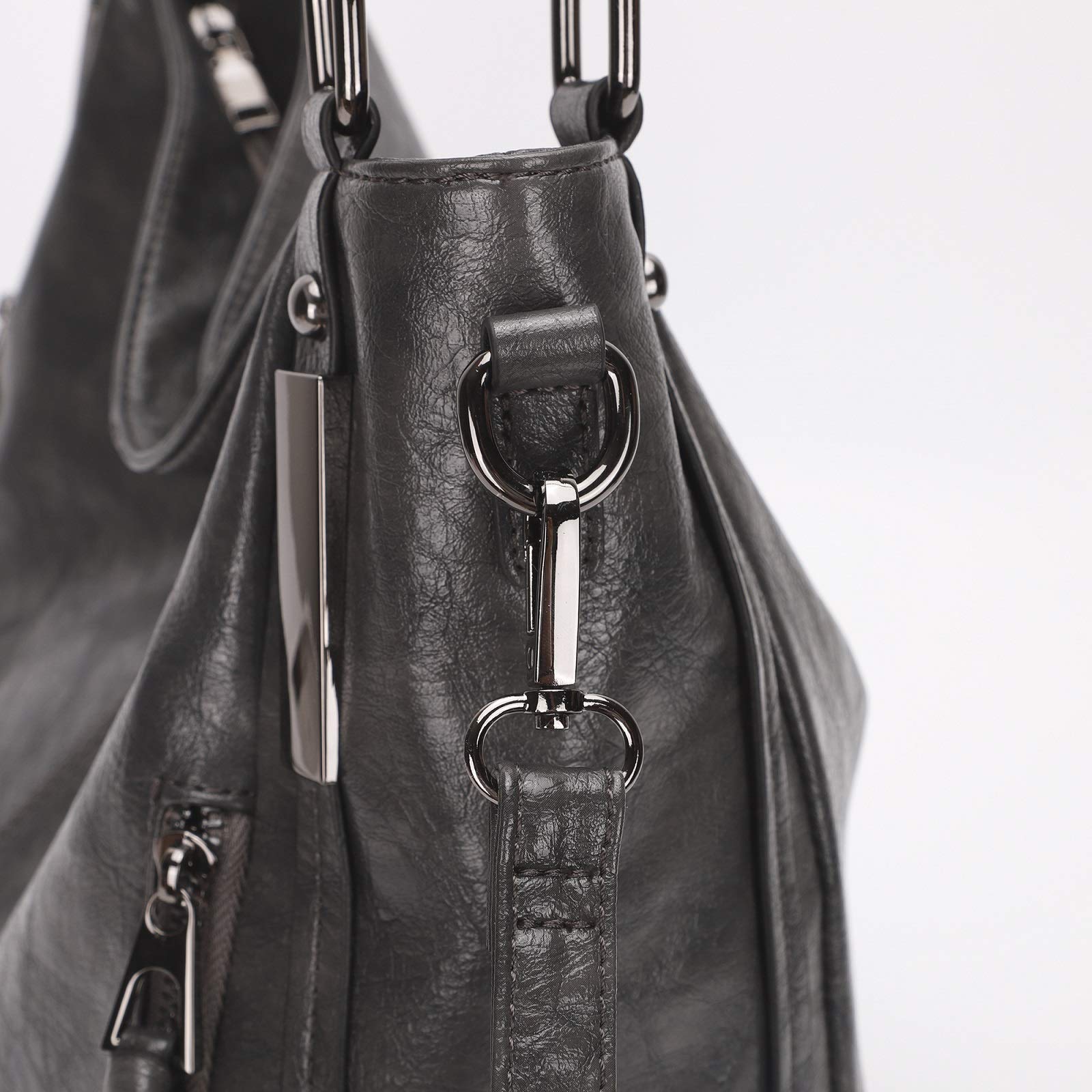Purses for Women Shoulder Handbags Hobo Bags for Women (Grey)