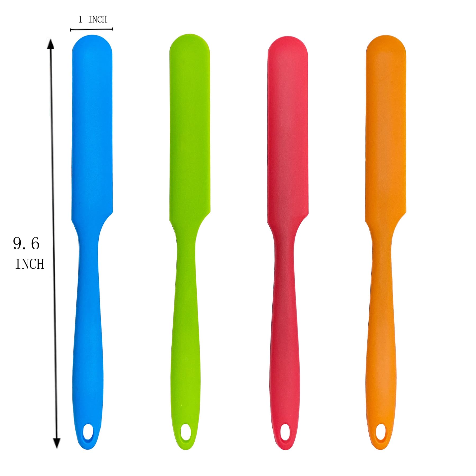 zYoung 4 Pcs Silicone Spatula Set Heat Resistant Cake Cream Butter Spatulas Mixing Batter Scraper Non-Stick Flexible Baking Cooking Tool
