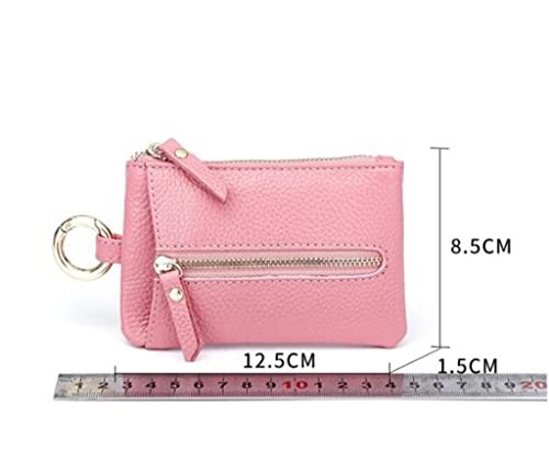 ZLXDP Ladies Men's Mini Key Wallet Multifunctional Zipper Coin Purse (Color : Black, Size