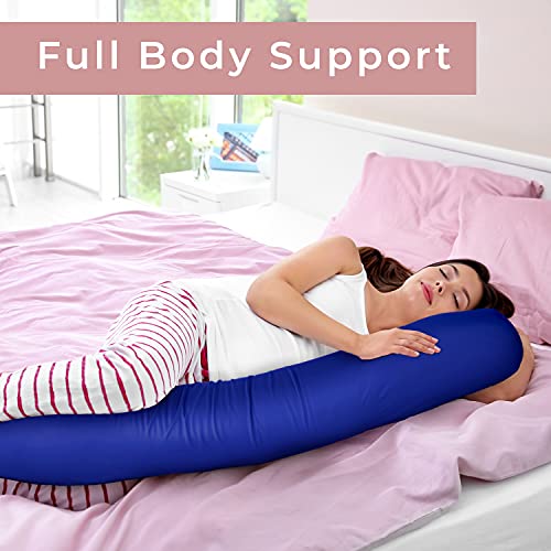 Squishy Deluxe Microbead Body Pillow with Silky Removable Cover, Extremely Huggable, Full Body Support, Keeps Spine in Proper Alignment, Doubles As a Pregnancy & Nursing Pillow, 47 X 7β, Grey