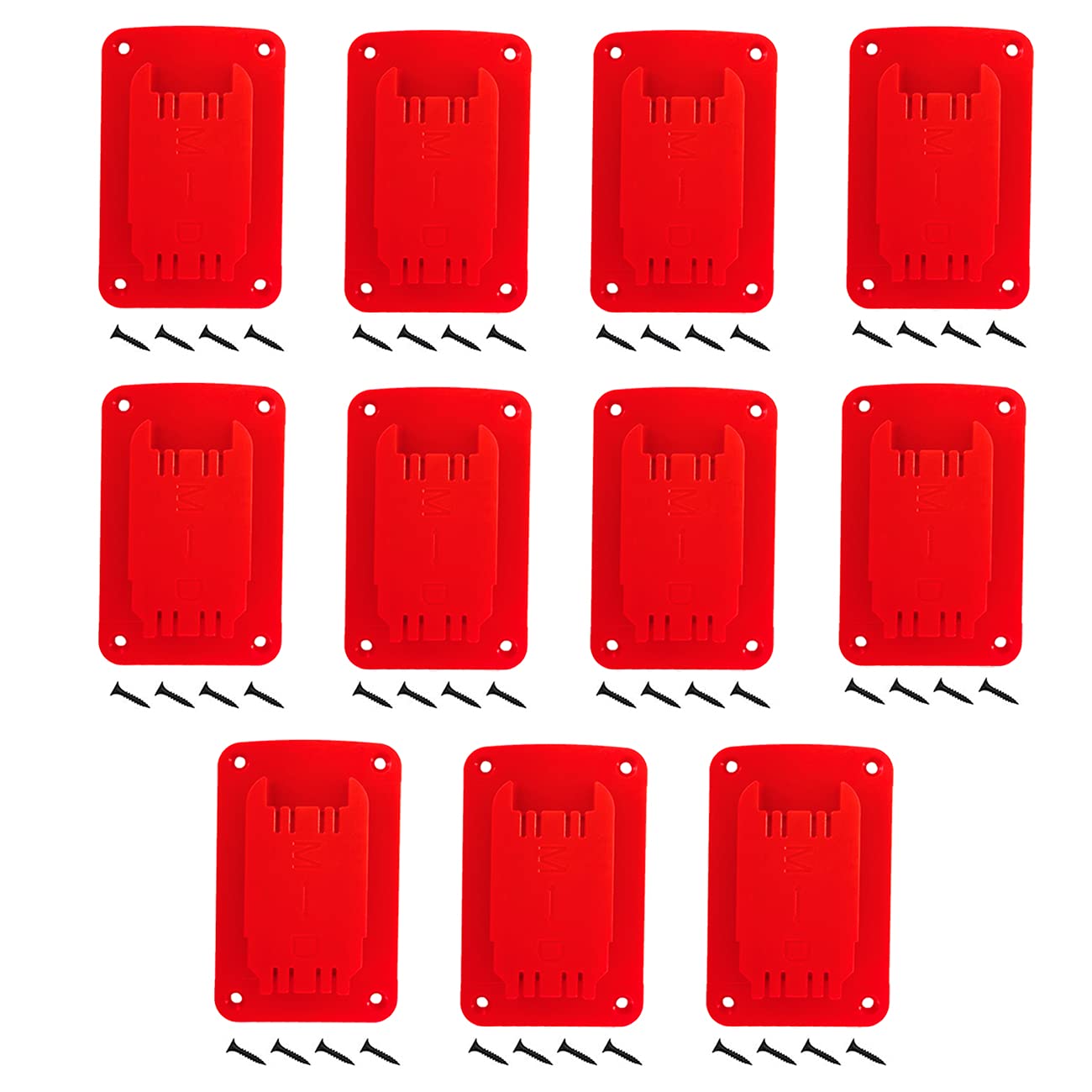 UOSXVC 10Packs Tool Holders for Dewalt 20V Drill Mount Fit for Milwaukee M18 Tools (Red)
