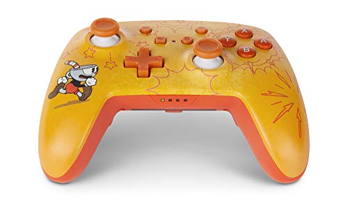 PowerA Enhanced Wireless Controller for Nintendo Switch - Cuphead, Nintendo Switch Lite, Gamepad, Game Controller, Bluetooth Controller, AA - Nintendo Switch