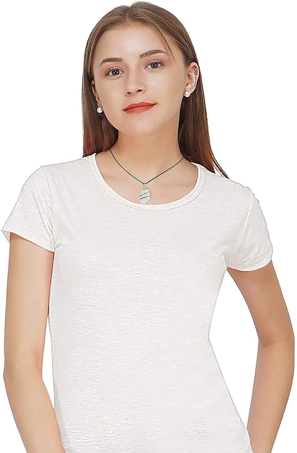 SELLINGHUB21 Raw Selenite Crystal Healing Pendant Necklace Channels Positive Energy. Balances Emotions with Stylish Chain. (Pack of 2)