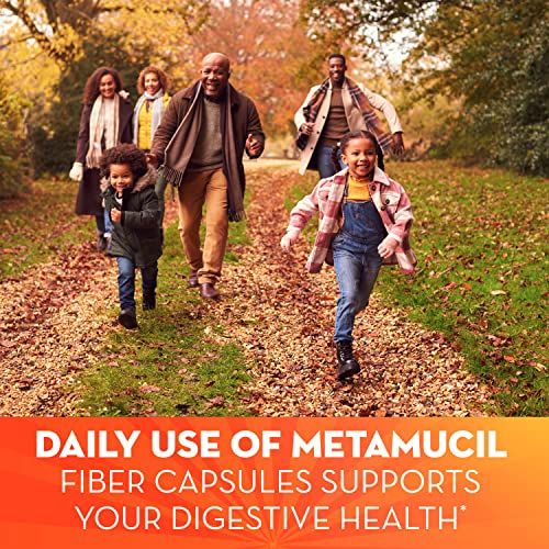 Metamucil 3-in-1 Fiber Capsules, Daily Fiber Supplement for Digestive Health, Plant-Based Psyllium Husk Fiber Capsules, #1 Doctor Recommended Fiber Brand, 300ct Capsules