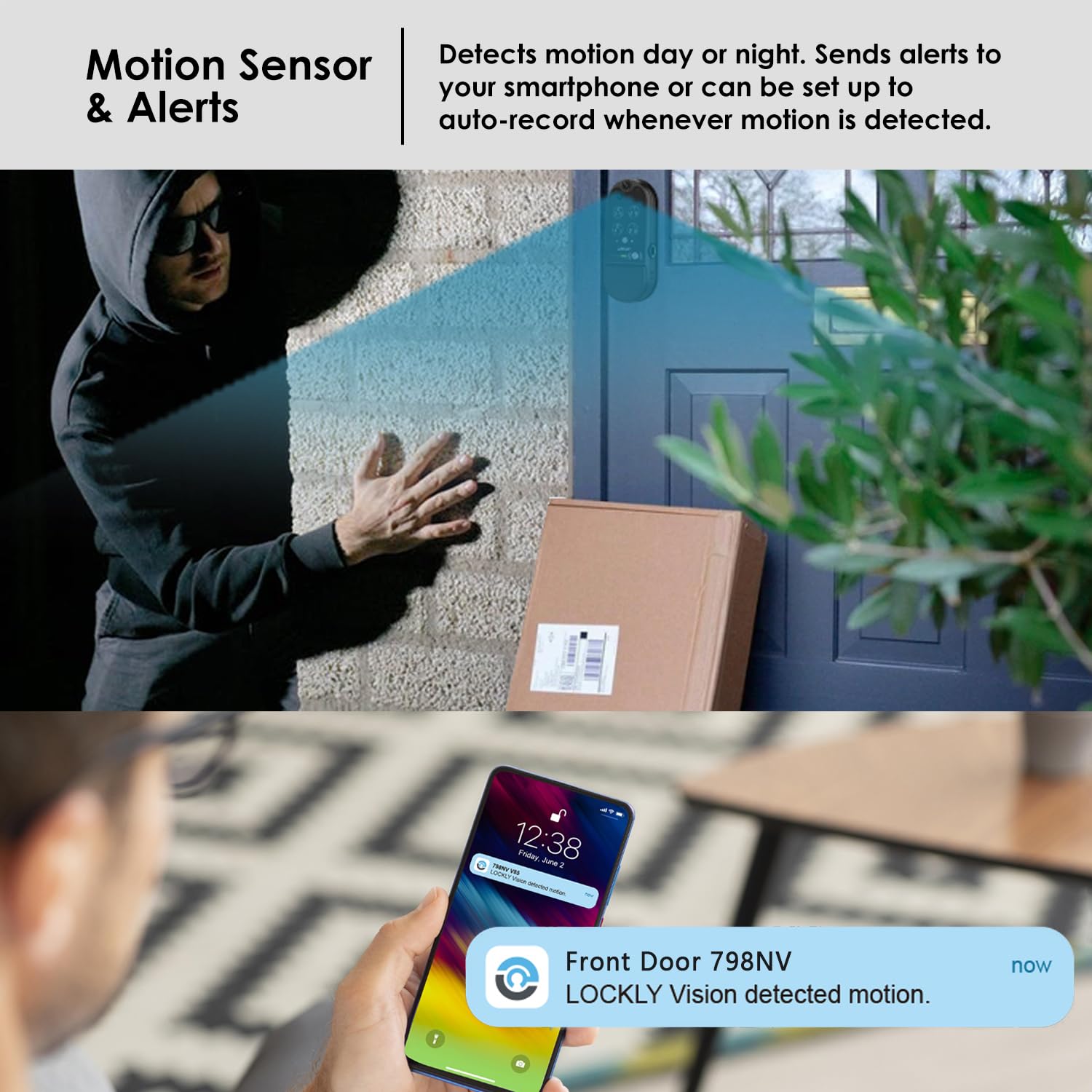 Lockly Secure Pro Wi-Fi Smart Lock Keyless Entry Door Lock Satin Nickel and Lockly Vision Video Doorbell Camera Smart Lock Venetian Bronze