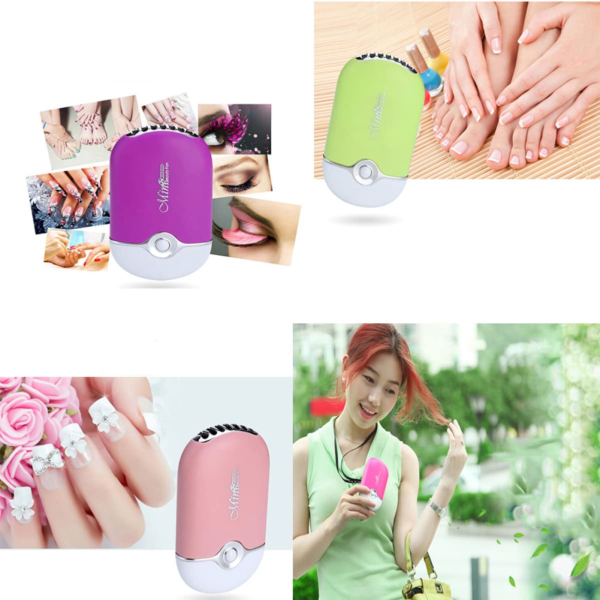 SOLUSTRE Fans 2pcs Blower Quick for Extension Conditioning Eyelash Fan Mini Green Dryer Air Usb