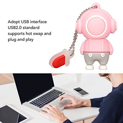 Zyyini USB Flash Drive, Cartoon Style USB2.0 Flash Drive High Speed Memory Thumb Stick for PC Computer Laptop, Plug Play, Cartoon Decorative Doll for Gift(Pink 128G)
