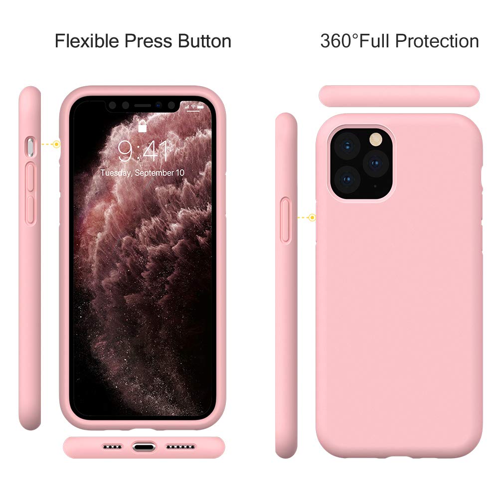 Miracase Liquid Silicone Case Compatible with iPhone 11 Pro Max 6.5 inch(2019), Gel Rubber Full Body Protection Shockproof Cover Case Drop Protection Case (Black)