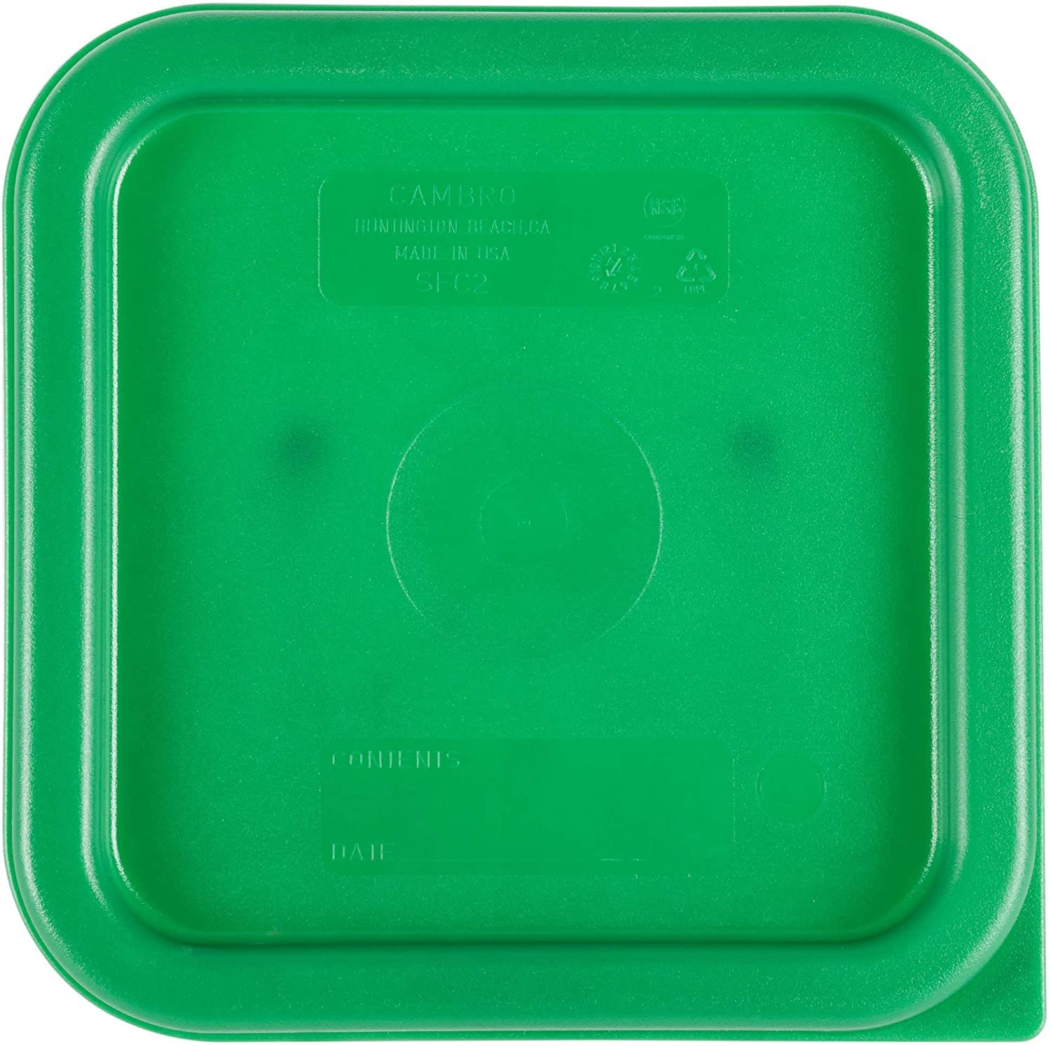 Lumintrail Cambro Polycarbonate Square 2 Quart and 4 Quart Clear Food Storage Containers, with 2 Kelly Green Lids, Bundle with a Measuring Spoon Set