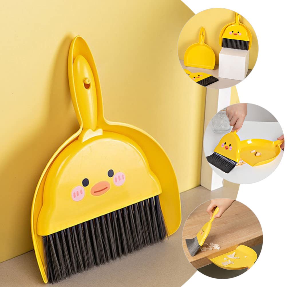 Zerodeko 2 Sets Mini Broom Set Small Broom and Dustpan Dust Broom Kids Trash Can Toys for Kids Mini Trash Cans Small Dustpan and Brush Desk The Pet Child Multifunction Suitcase