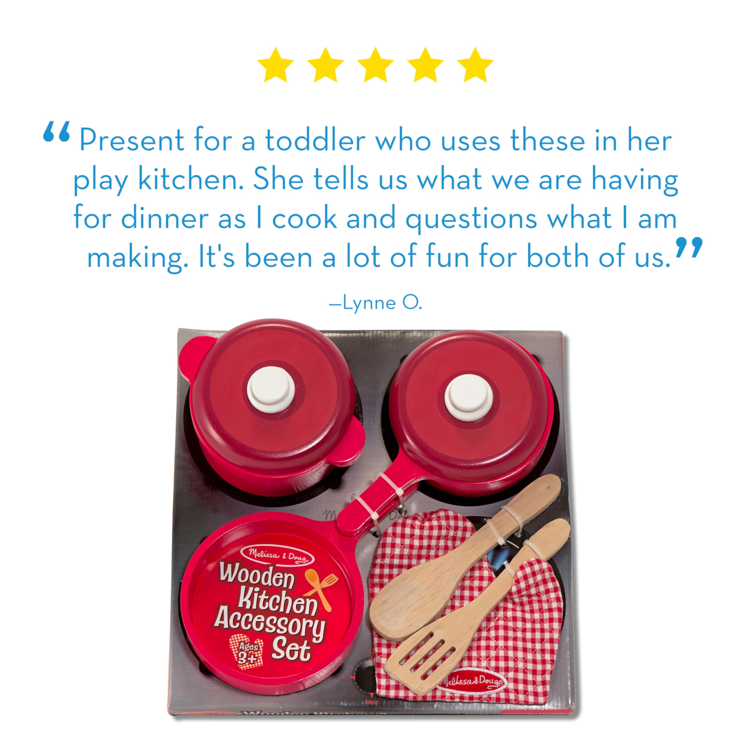 Melissa & Doug Deluxe Wooden Kitchen Accessory Set - Pots & Pans (8 pcs) , Green , H: 12 x W: 12 x D: 5