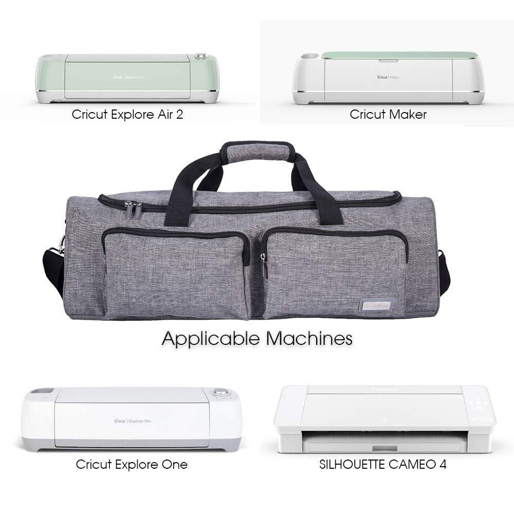NestOne Carrying case and dust Cover for Cricut Maker, Explore air 2, Silhouette Cameo 4 and Accessories | Heavy Duty and Waterproof | Grey