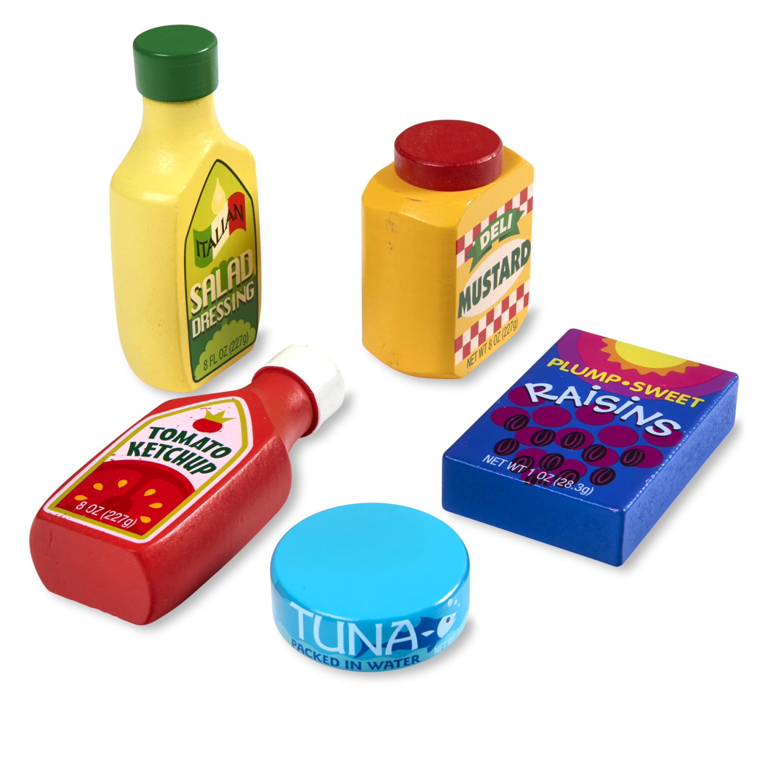 Melissa & Doug Wooden Pantry Products Play Food Set (9 pcs) - Pretend Play Kitchen Accessories, Wooden Play Grocery Sets For Kids Ages 3+
