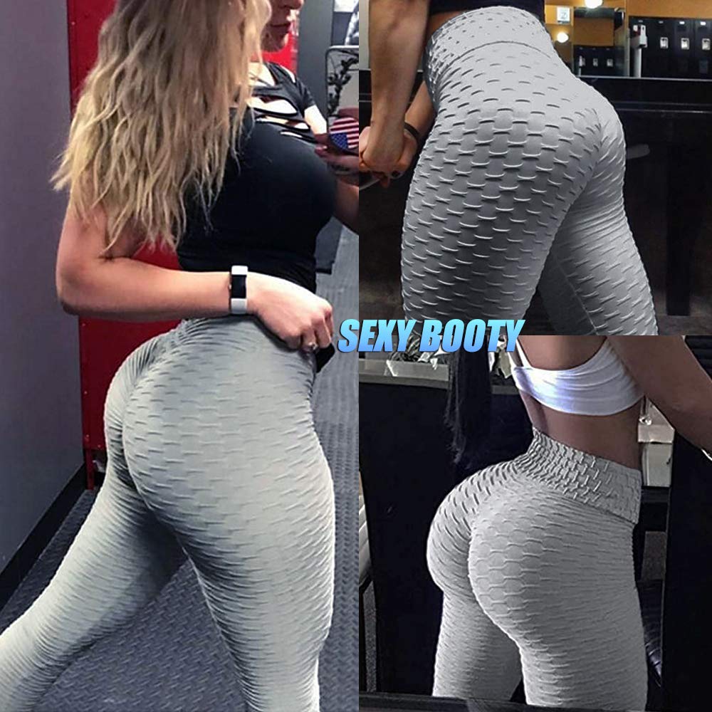 Murandick Booty Butt Lifting Leggings for Women Scrunch High Waist Textured Yoga Workout Pants