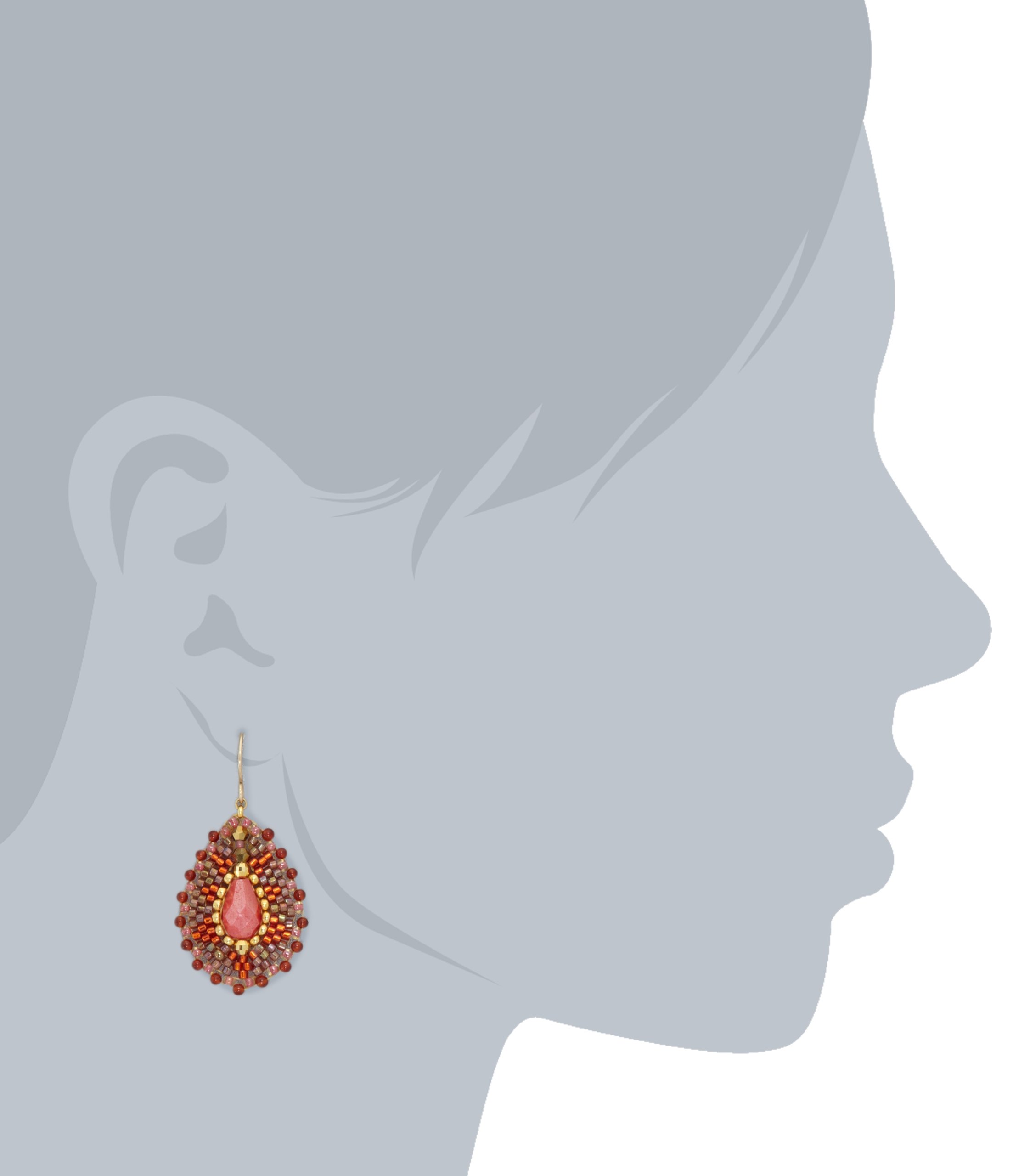 Miguel Ases Small Carnelian Tear Drop Earrings